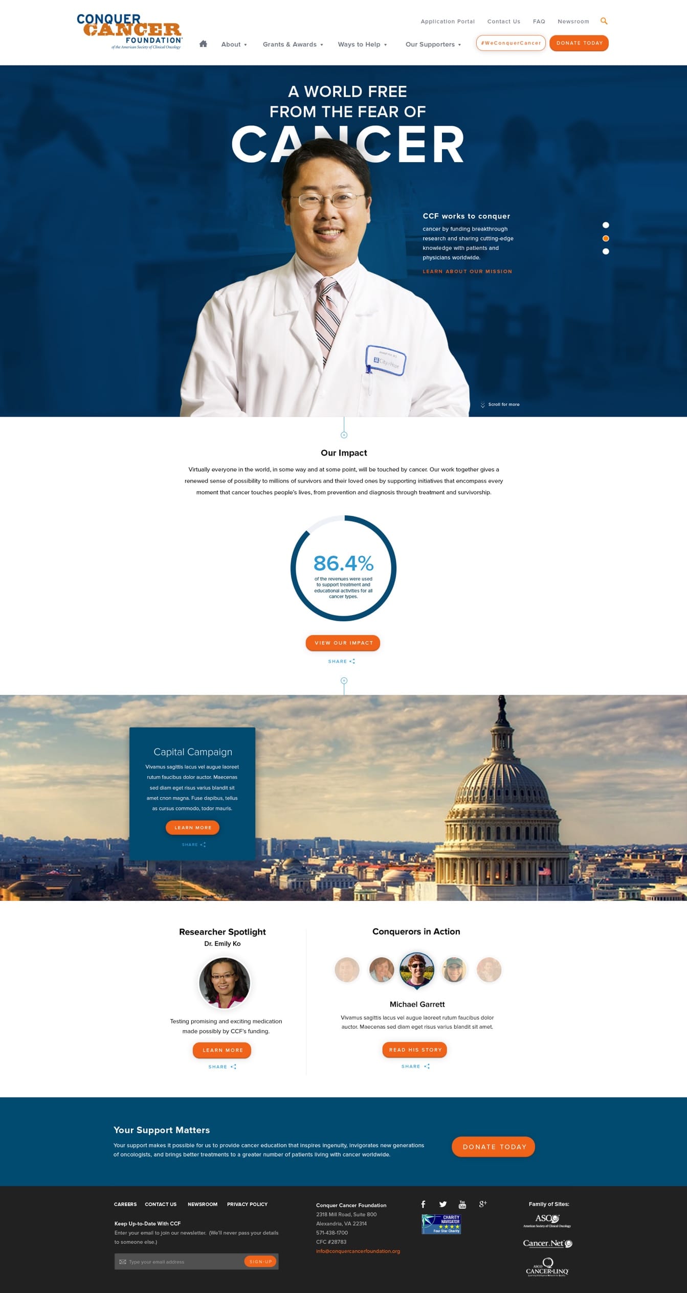 Conquer Cancer Foundation - WordPress for Cancer Nonprofit — WDG